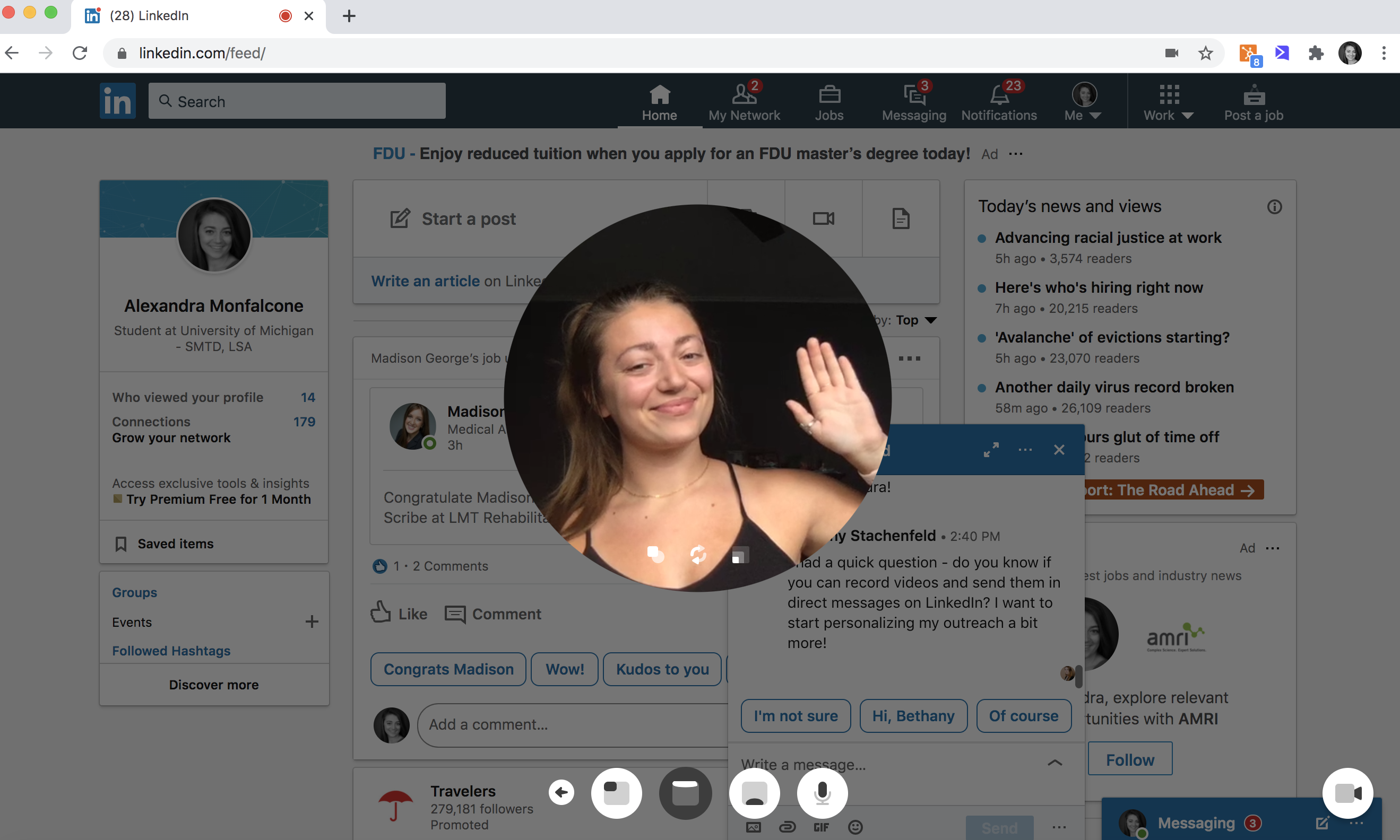 How to Send a Video Message on LinkedIn